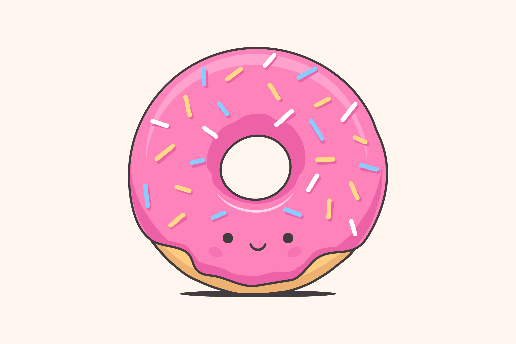 Donut Character, a Food Illustration by Vector Kitchen by Zoljo
