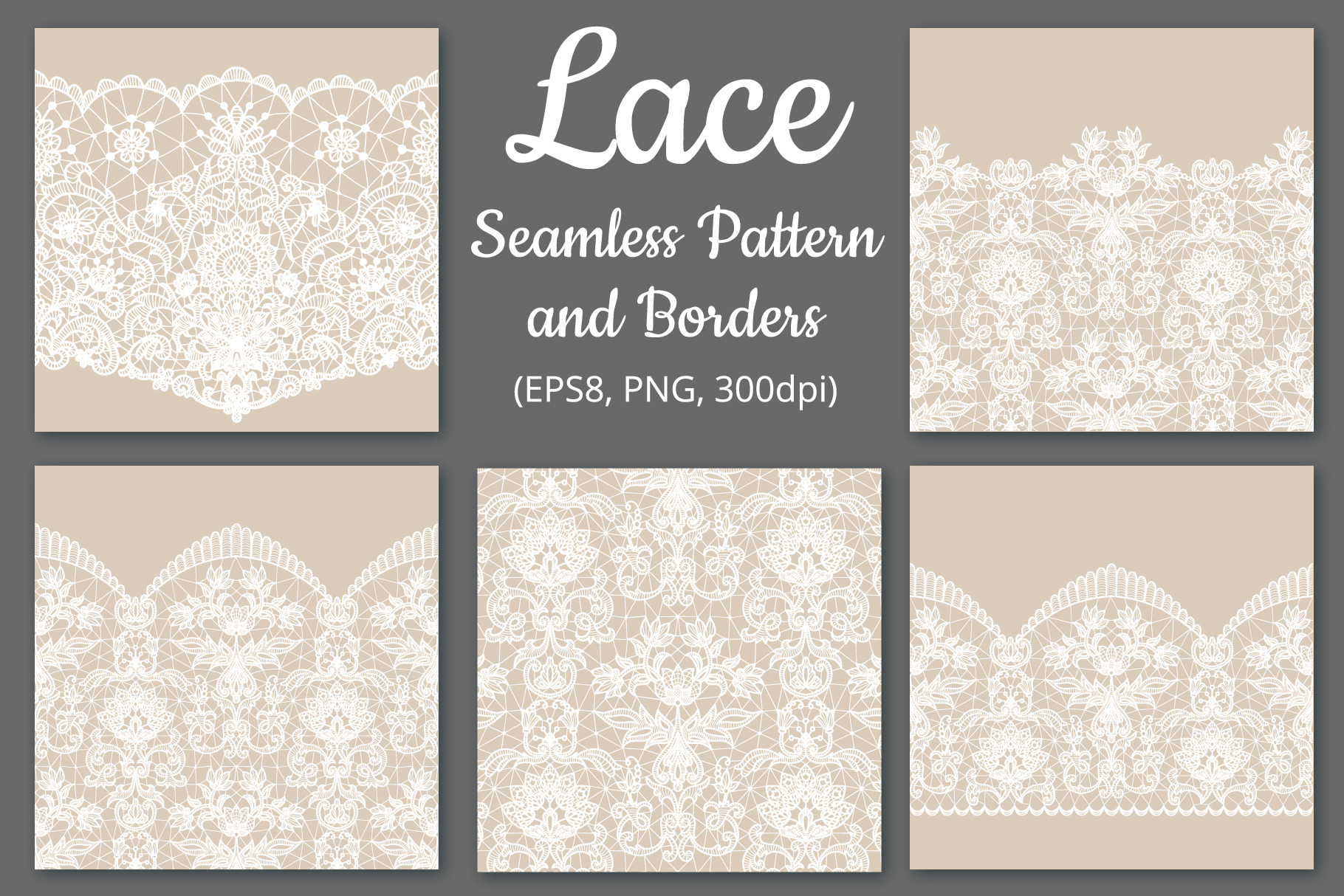 Seamless Lace Pattern and Borders | Graphic Patterns ~ Creative Market