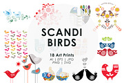 SCANDI BIRDS PRINT, a Decorative Illustration by Shivangi Dubey