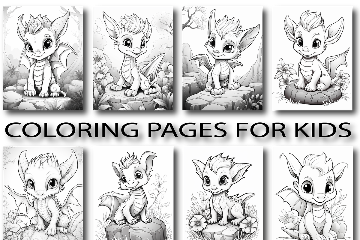 Baby Dragon Coloring Book For Kids, an Animal Illustration by Design Zone