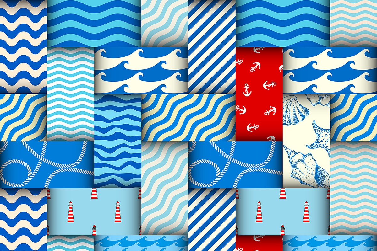 Marine and nautical style patterns