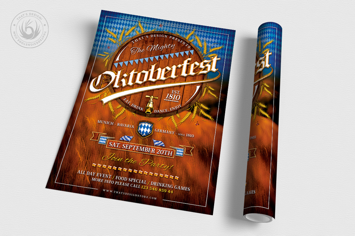 Oktoberfest Flyer Template V2, a Flyer Template by ThatsDesign Art
