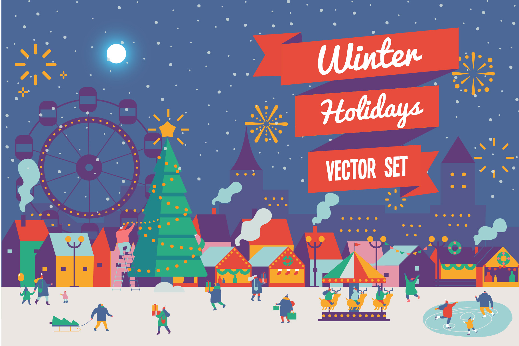 Winter holidays vector set, a Decorative Illustration by Vector_Art