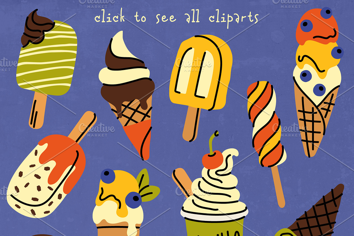 Ice Cream Cliparts & Summer Posters