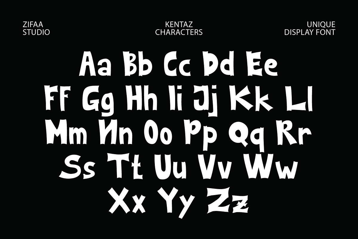 Kentaz Unique Display Font, a Handwritten Font by Eltypesstudio