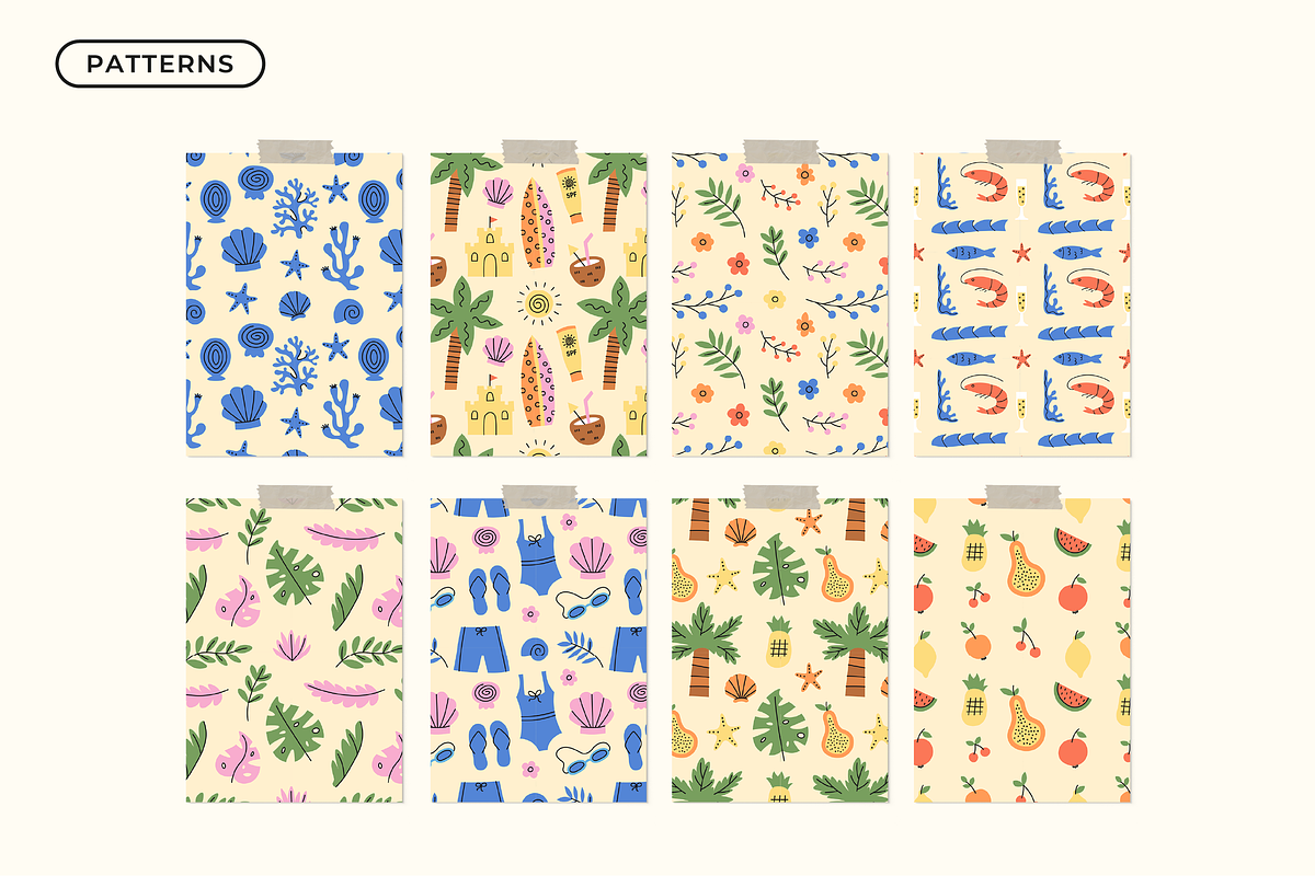 Summer Time Vector Illustration Kit, an Object Graphic by semenova.sense
