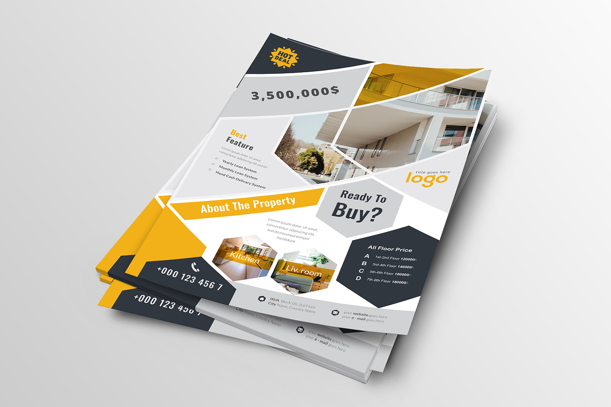 Ready Flat Buy & Sale Flyer Template, a Flyer Template by ZAAS