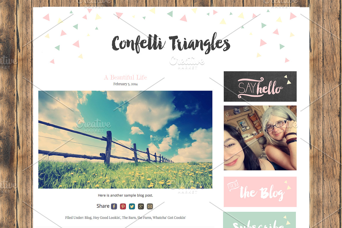 Confetti Triangles Header Button Set, a Templates & Theme by Theme ...