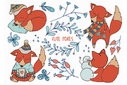 Cute Foxes Winter Woodland Clipart, an Animal Illustration by ...