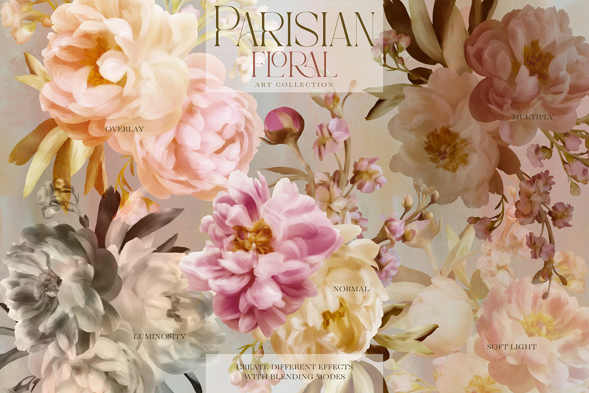 Parisian Floral Art Collection, a Decorative Illustration by Eclectic ...