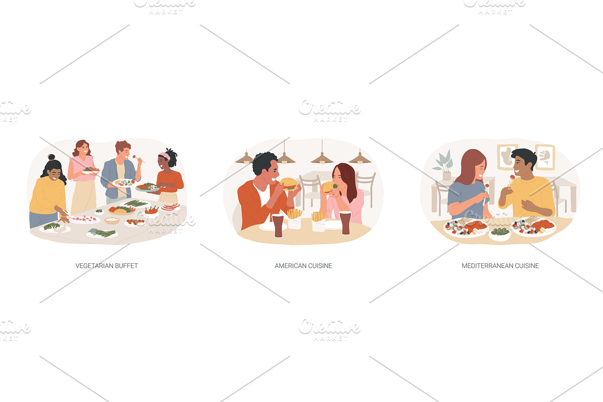 Eating in a restaurant isolated, a Person Illustration by Visual Generation