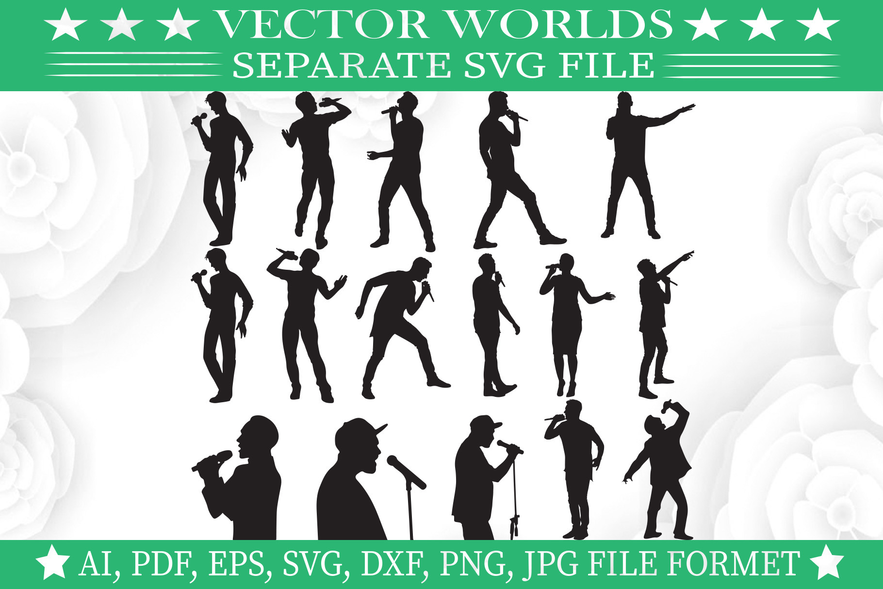 Singer Man Svg, Singer, Man Svg, an Object Graphic by VectorWorlds