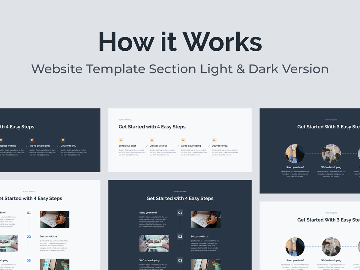 Web How it Works Section Template, a Landing Page Template by Kreativ ...
