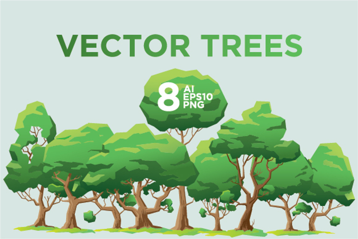 Set of vector trees, an Illustration by MaximGertsen