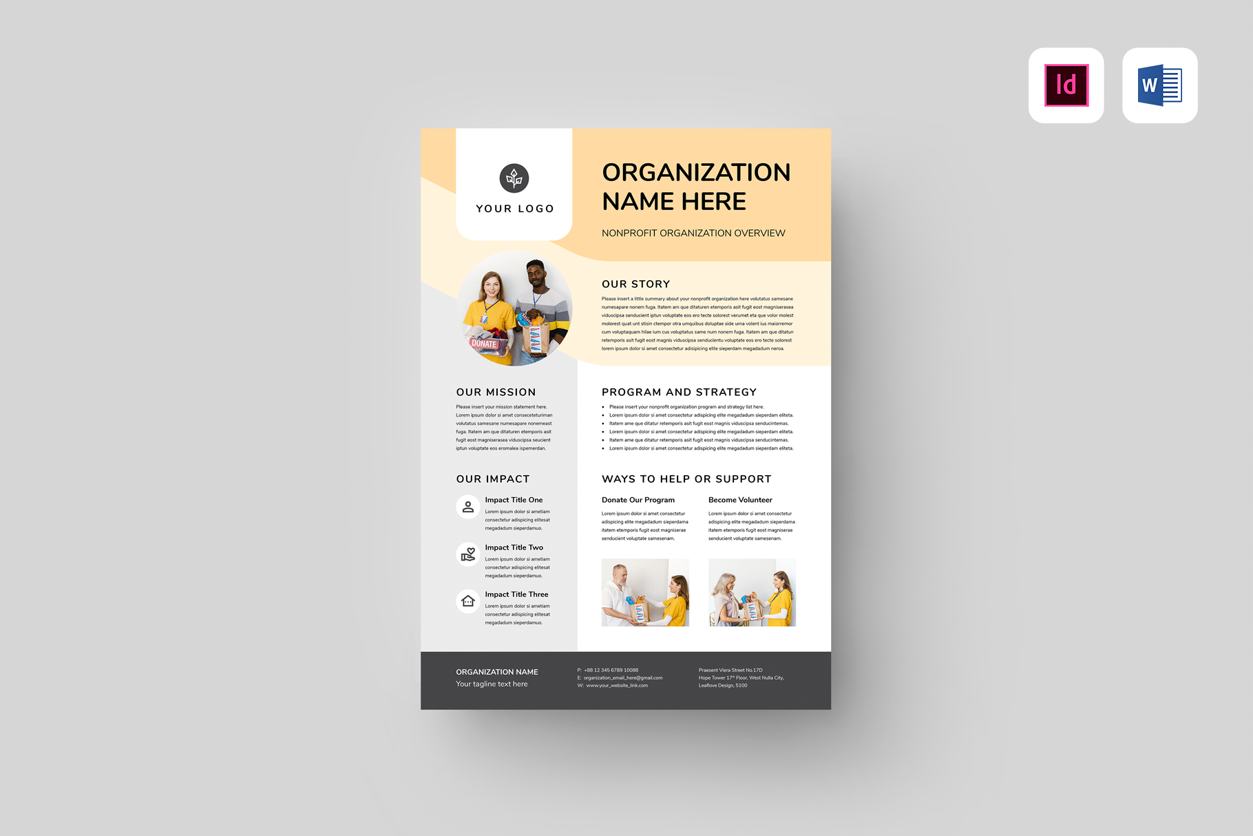 Nonprofit Organization Fact Sheet, a Flyer Template by Leaflove