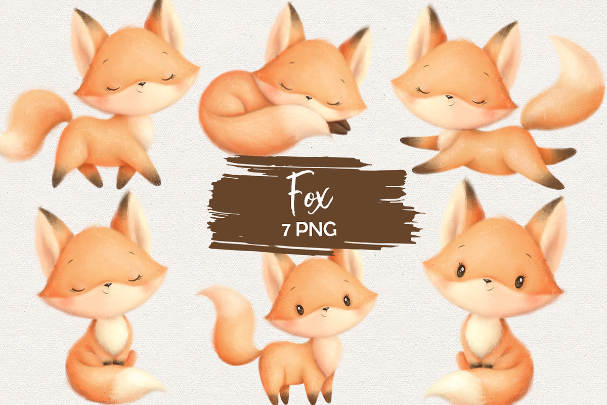 Cute Fox Clipart, an Animal Illustration by BonbonnyDesigns