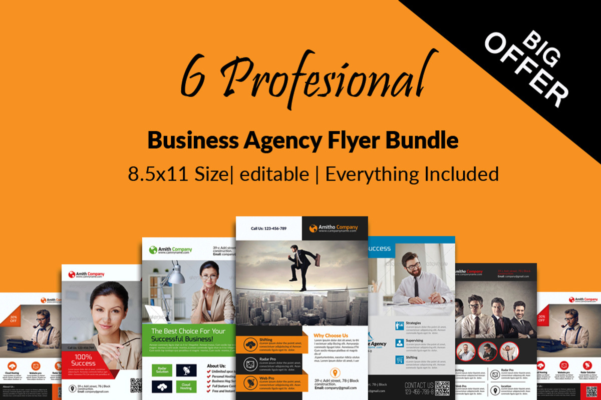 6 Business Flyer Template Bundle, a Flyer Template by Psd Templates