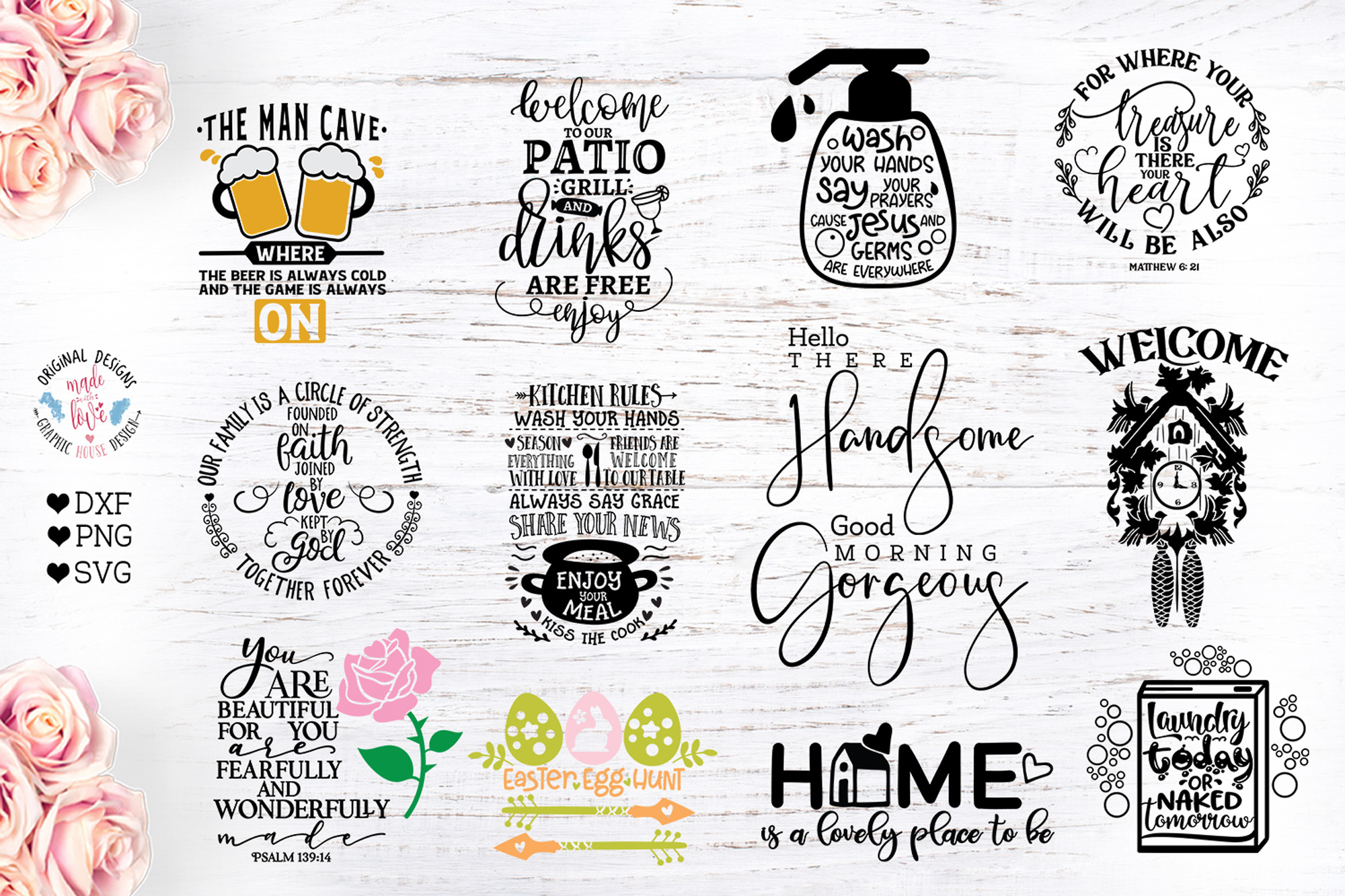 Various Home SVG Bundle, an Illustration by Graphic House Design P.C