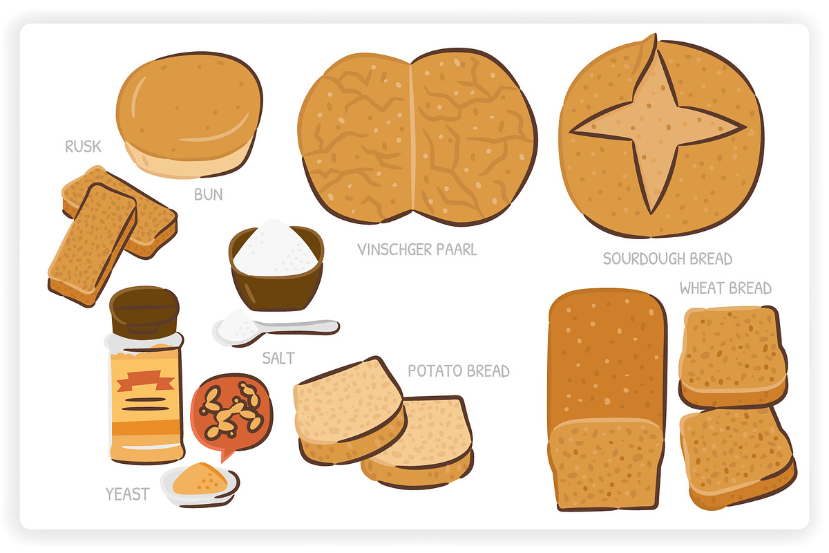 69 Bread Elements, an Object Graphic by monkik