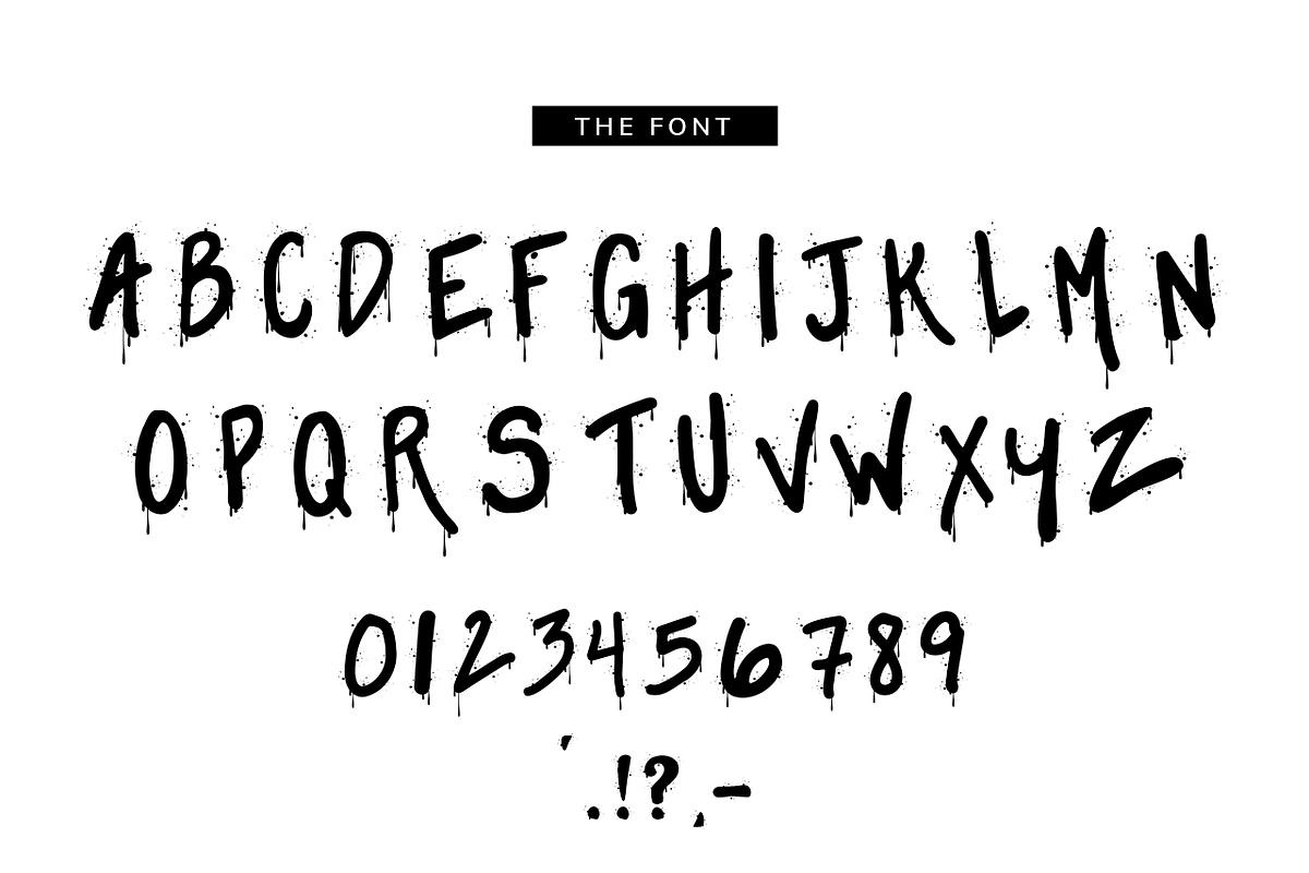 Splattesaurus Rex Spray Paint Font