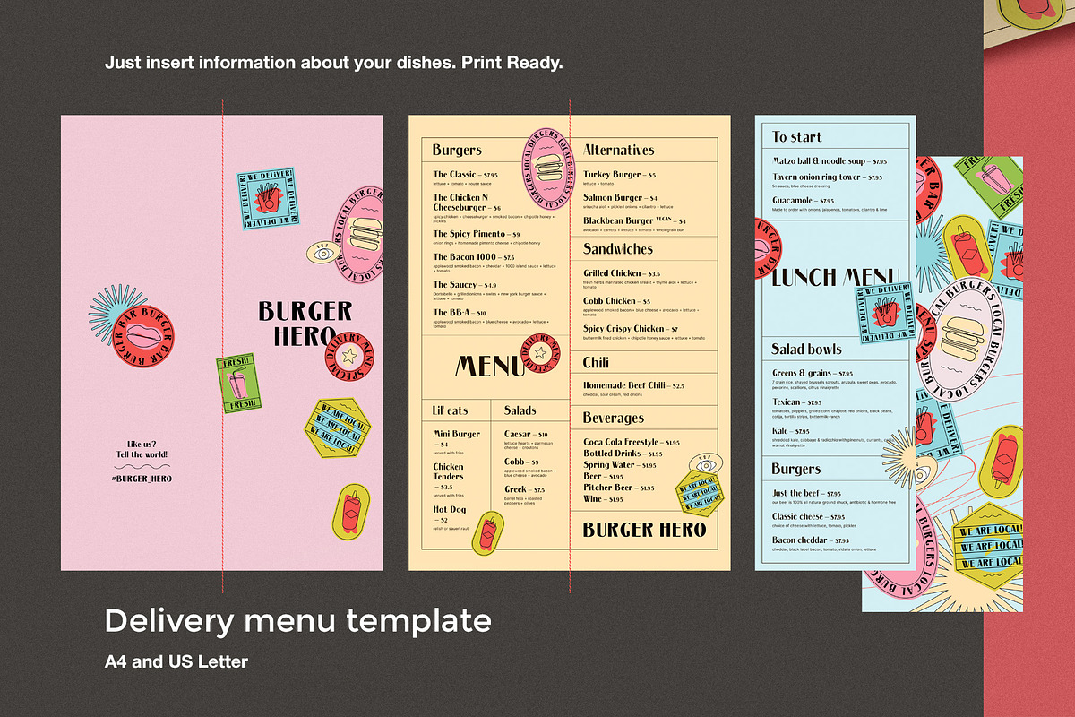 Delivery Menu, a Flyer Template by BigWeek