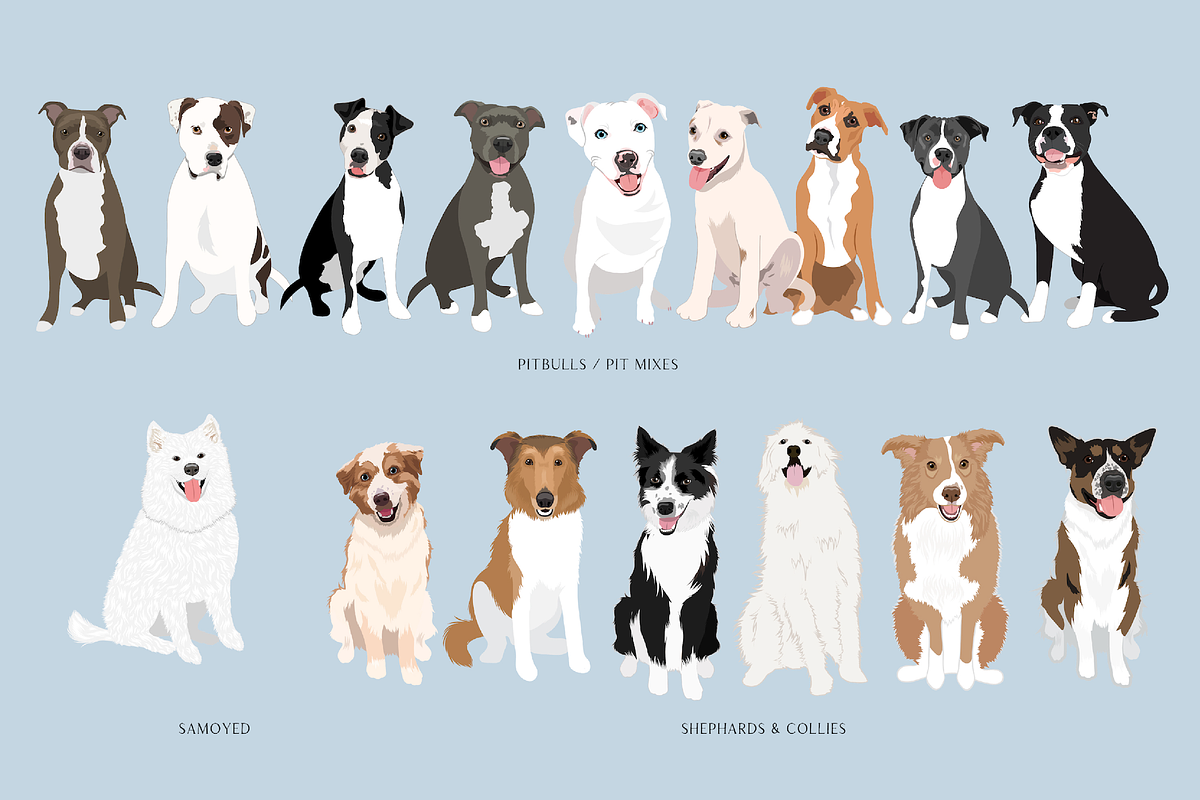 140 Dogs Clip Art Bundle Vector