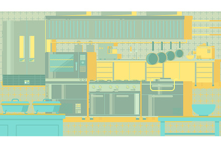 Kitchen flat illustration, an Object Graphic by YashkovskiyMD