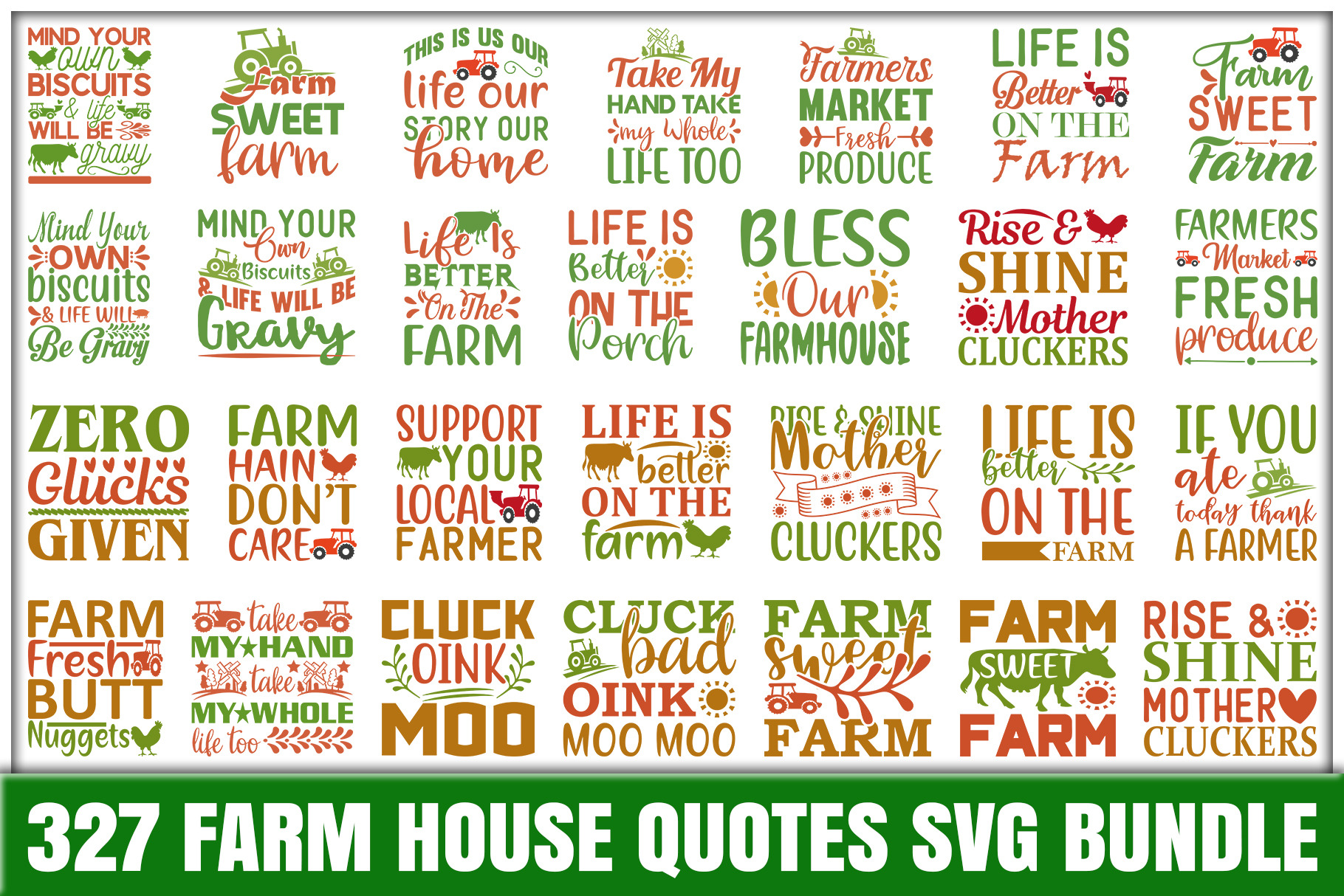Farmhouse quotes Svg Designs Bundle | Creative Market
