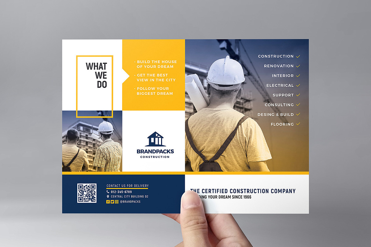 Construction Flyer Template, a Flyer Template by BrandPacks