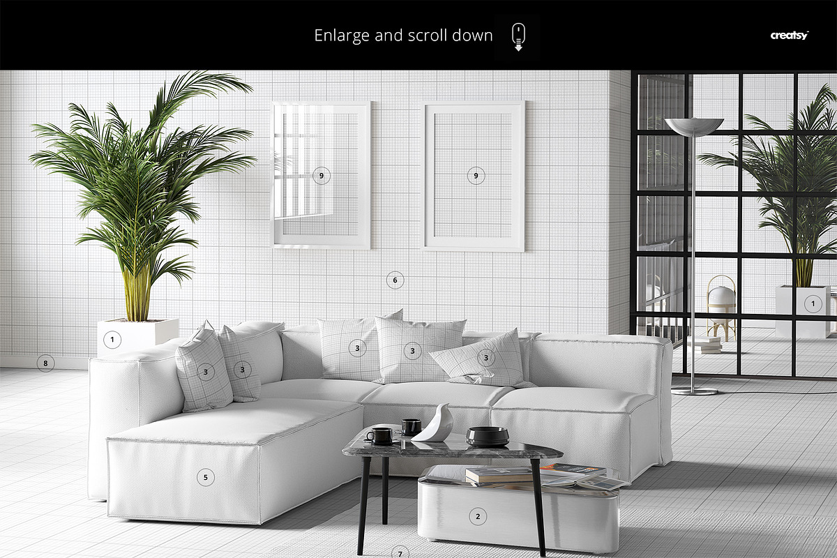 Home Décor Textiles Mockup v.1, a Household Mockup by creatsy2