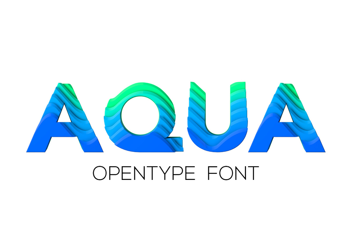 AQUA - OTF colour font, a Handwritten Font by ink drop