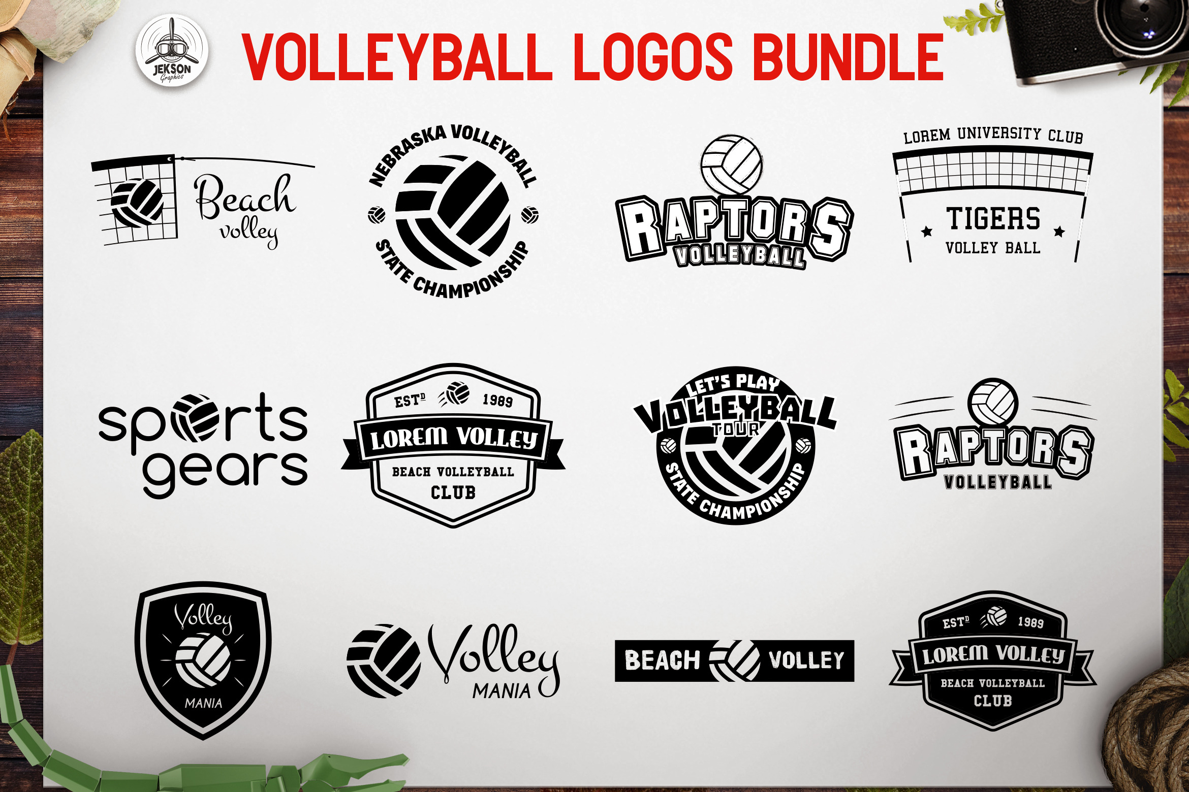 Sports Volleyball Badges and Logos, a Branding & Logo Template by ...
