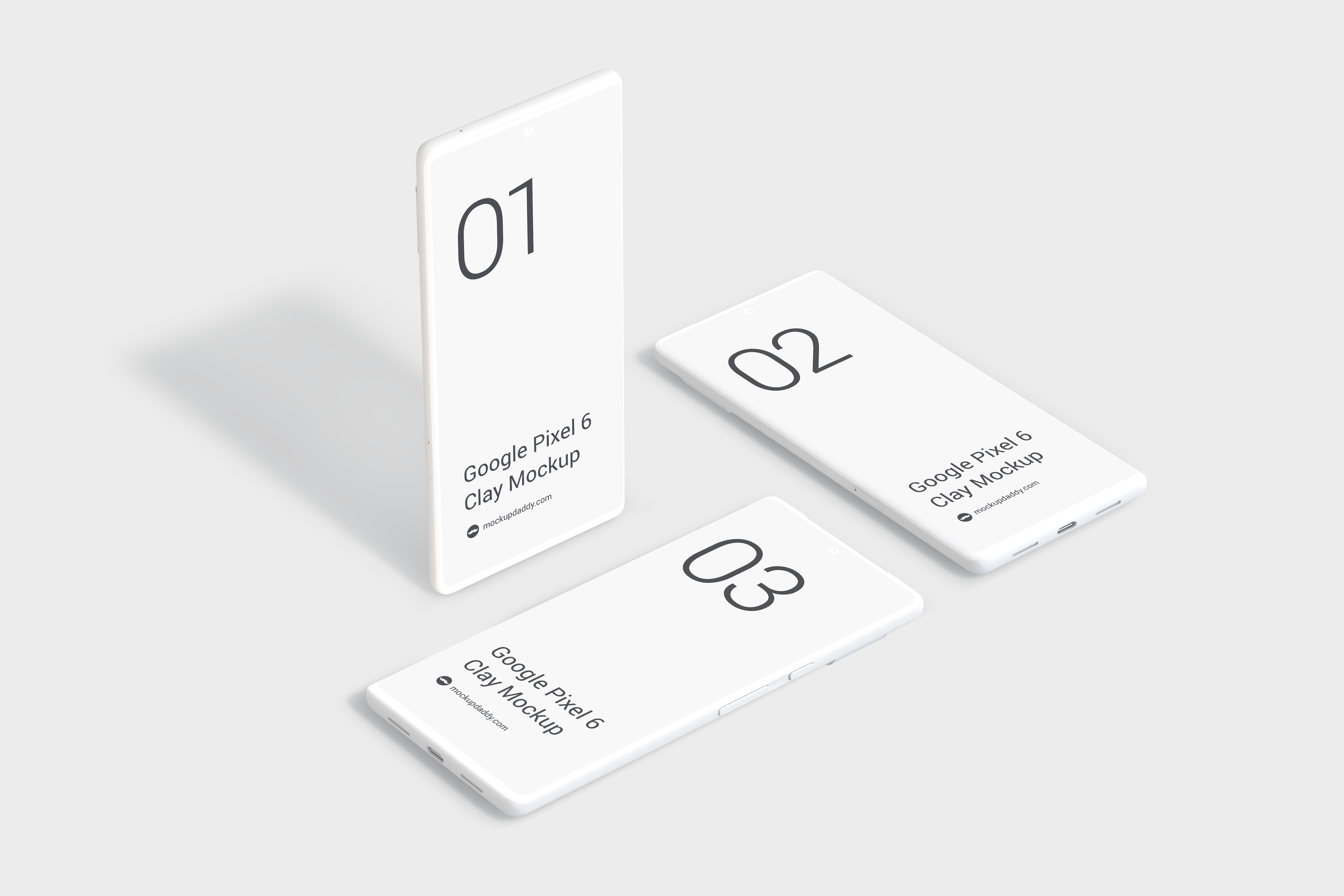 Google Pixel 6 Clay Mockup, an Android Mockup by Mockupdaddy
