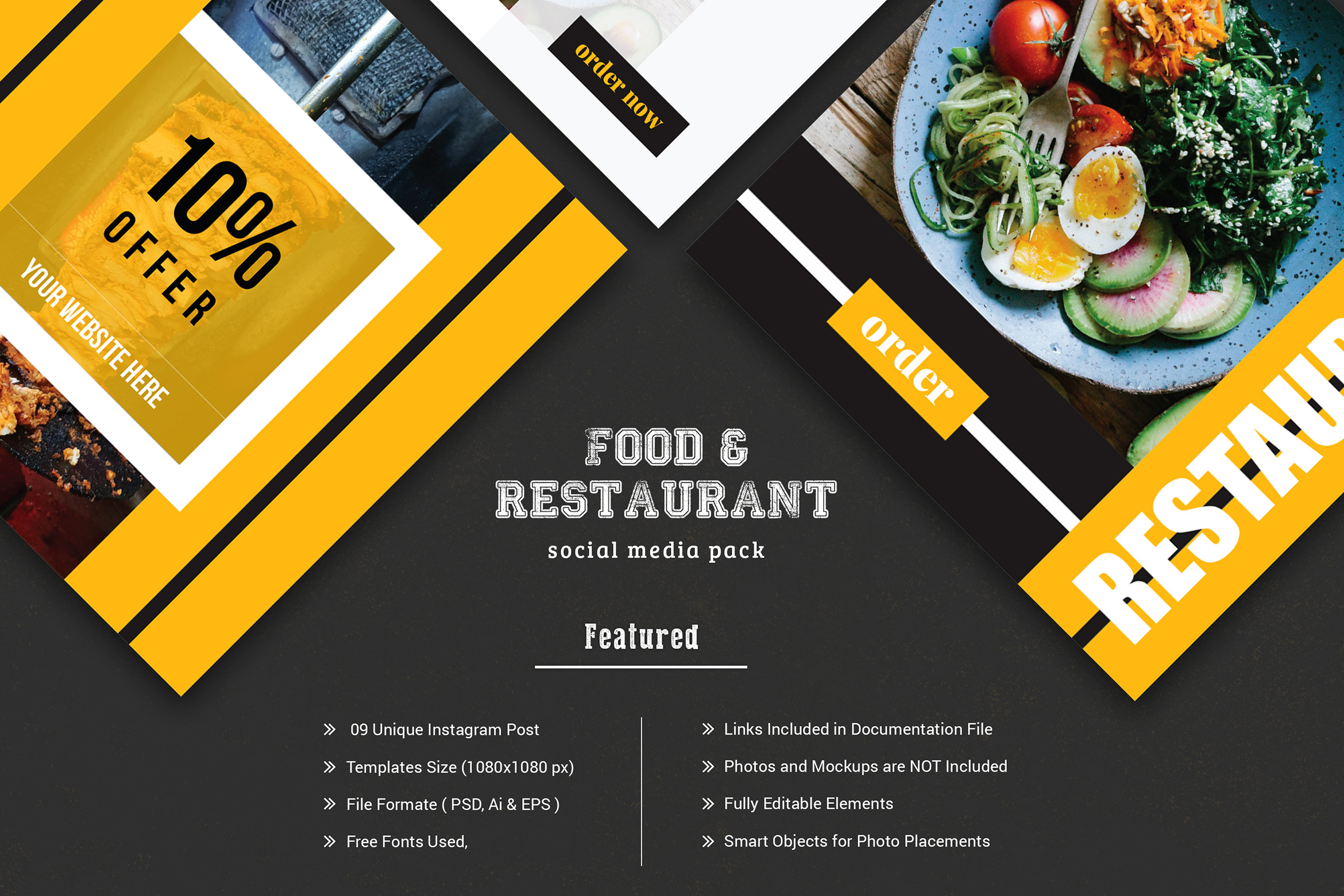 Restaurant Social Media Pack, a Social Media Template by ZAAS