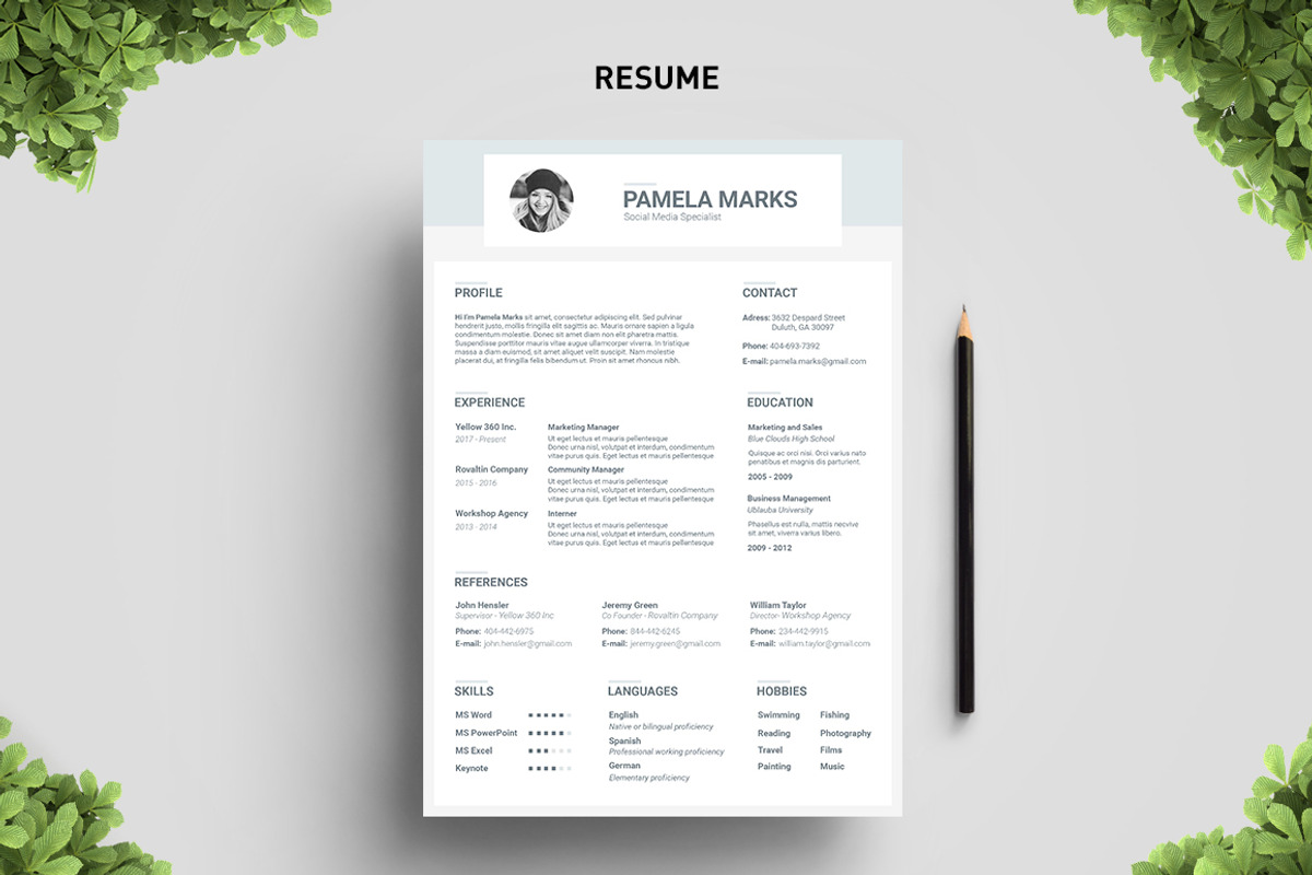Ocean Resume Template, a Resume Template by Big Zone Studio
