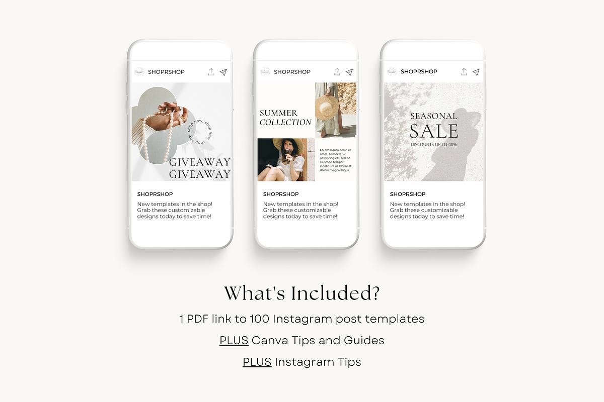 Aesthetic Instagram Post Templates, a Social Media Template by ShopRShop