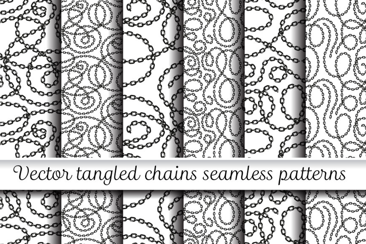 Vector tangled chains patterns set, a Pattern Graphic by Graphic Magic