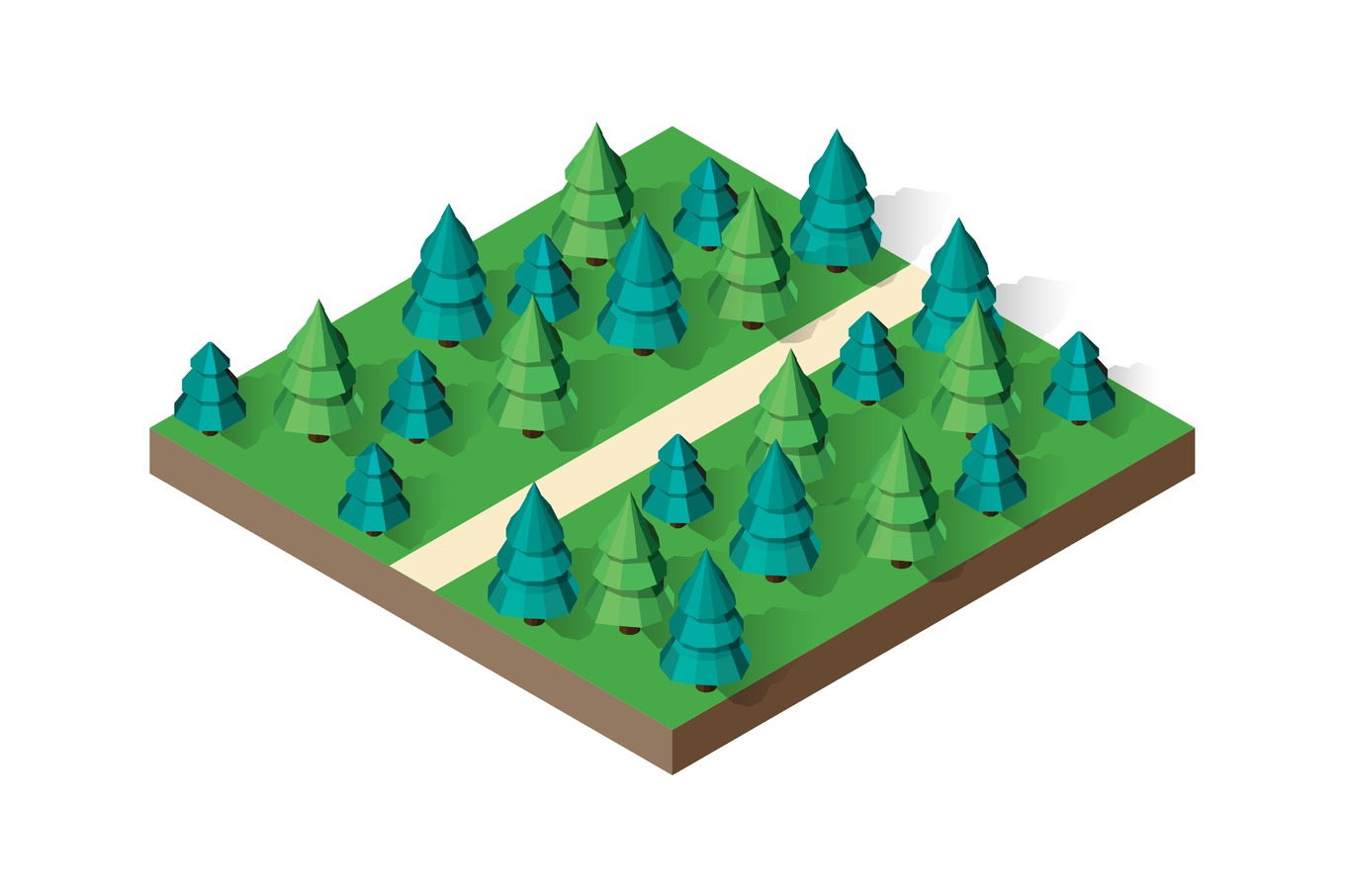 Isometric view projection summer landscape., an Object Graphic by Alena ...