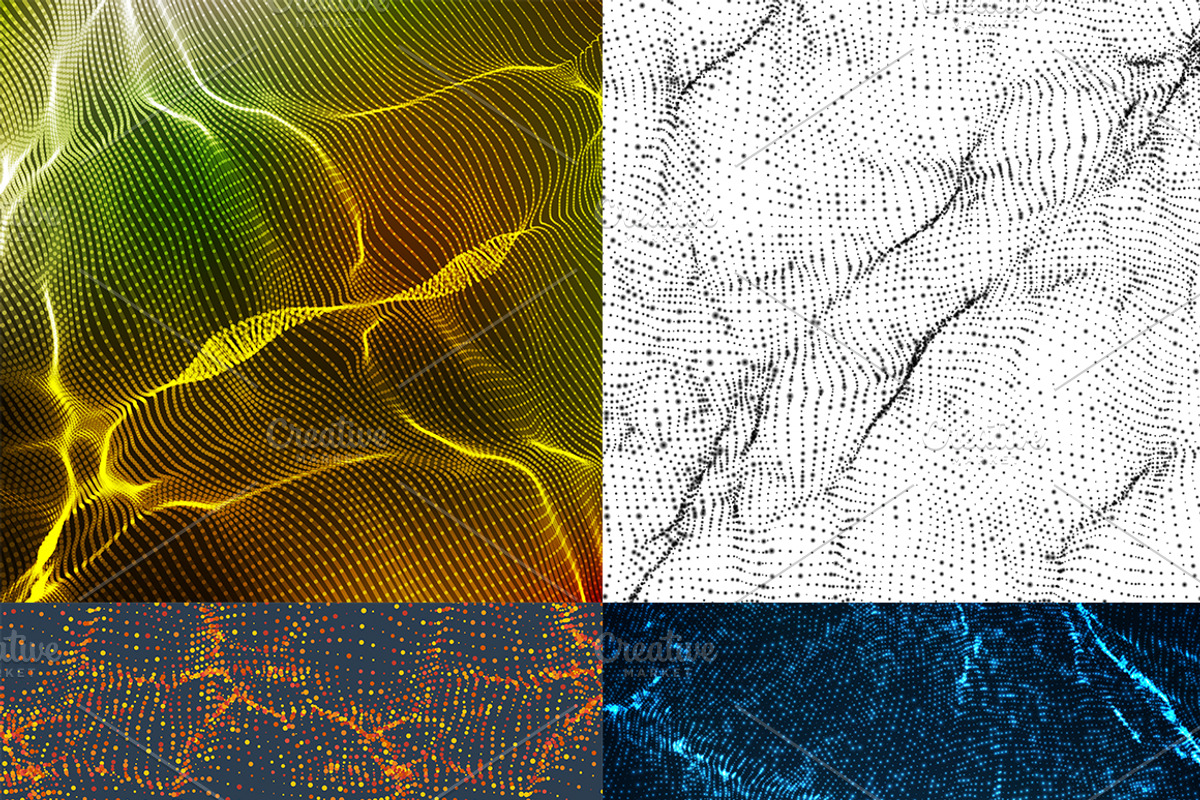 14 Abstract Cyber Waves Backgrounds, a Pattern Graphic by GarryKillian