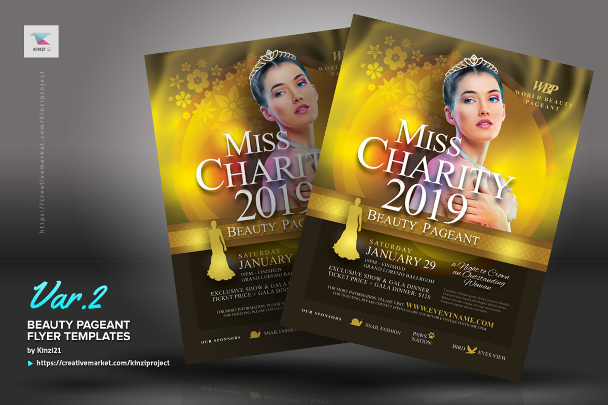 Beauty Pageant Flyer Templates, a Flyer Template by kinzi21