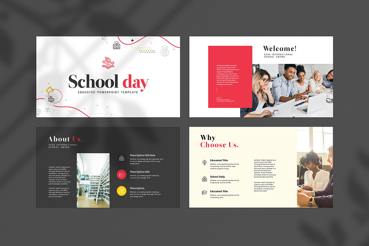 School-Day Presentation Template, a Presentation Template by ...