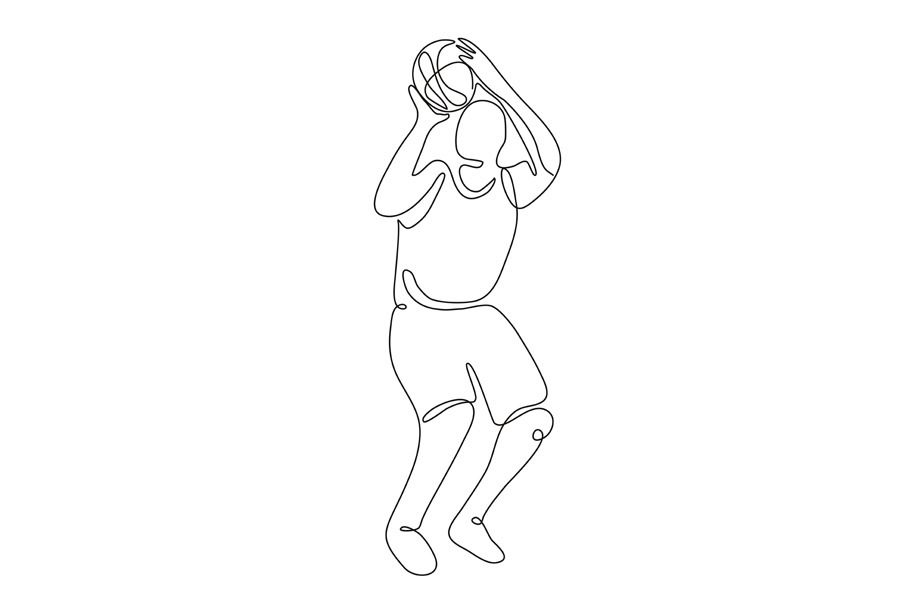Basketball Player Free Throw Continu, an Illustration by patrimonio