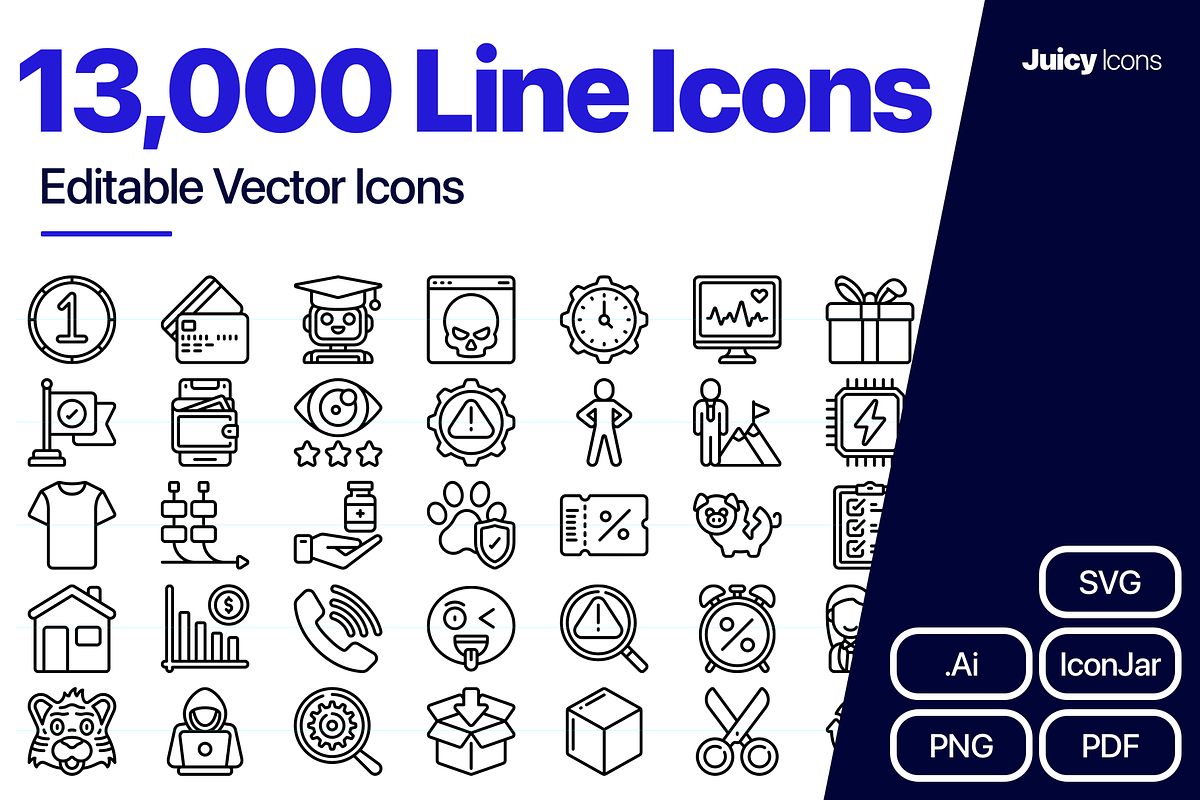 JuicyIcons Line Bundle: 13,000 Icons, an Outline Icon by Juicy Icons