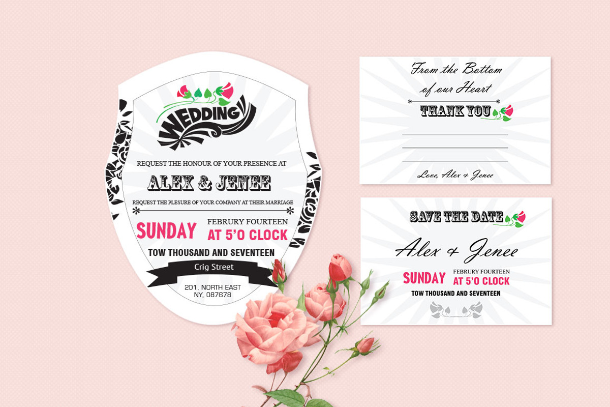 Curve Wedding Invitation Card, an Invitation Template by ORCOLOR ...