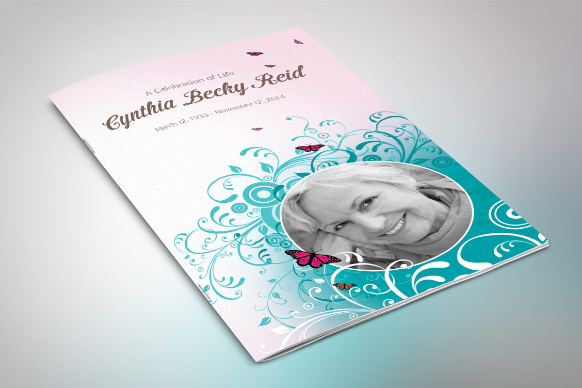 Flourish Funeral Program Template, a Templates & Theme by Godserv Designs