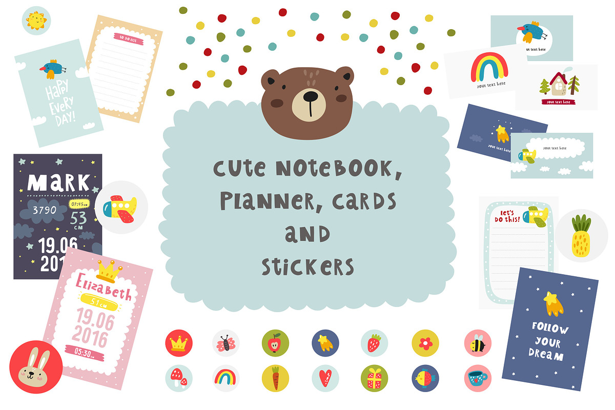 Hand drawn poster planner notebook