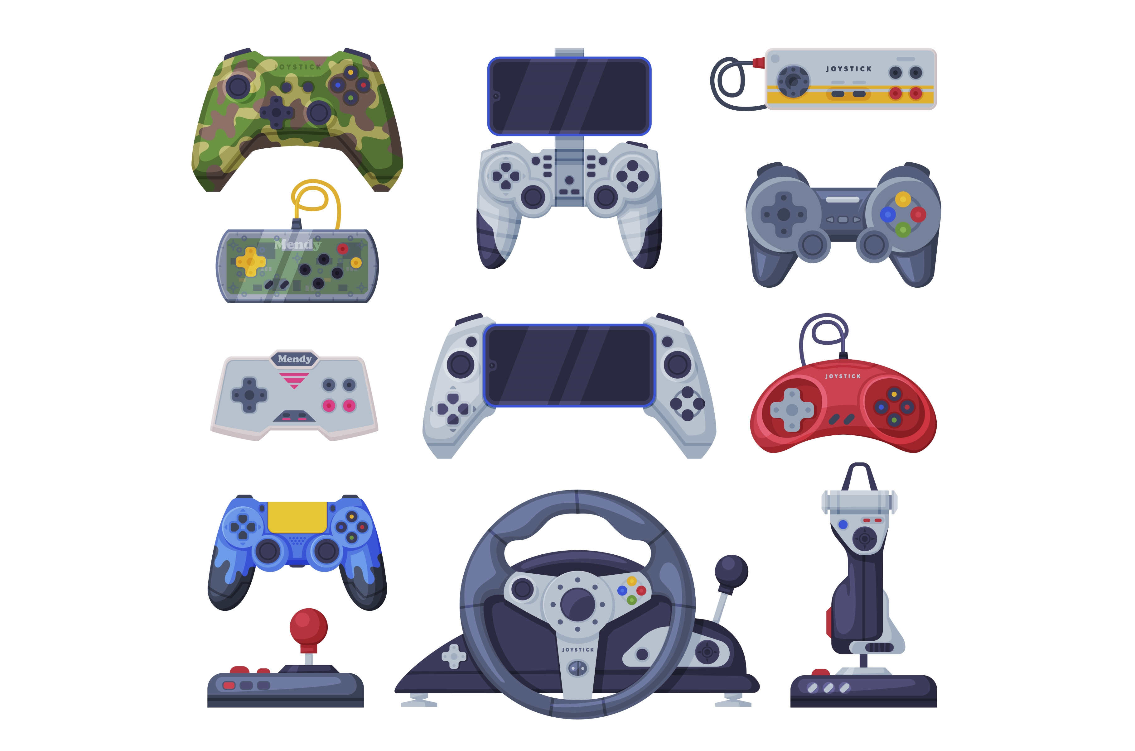 Set of Game Console Controllers, an Object Illustration by TopVectors
