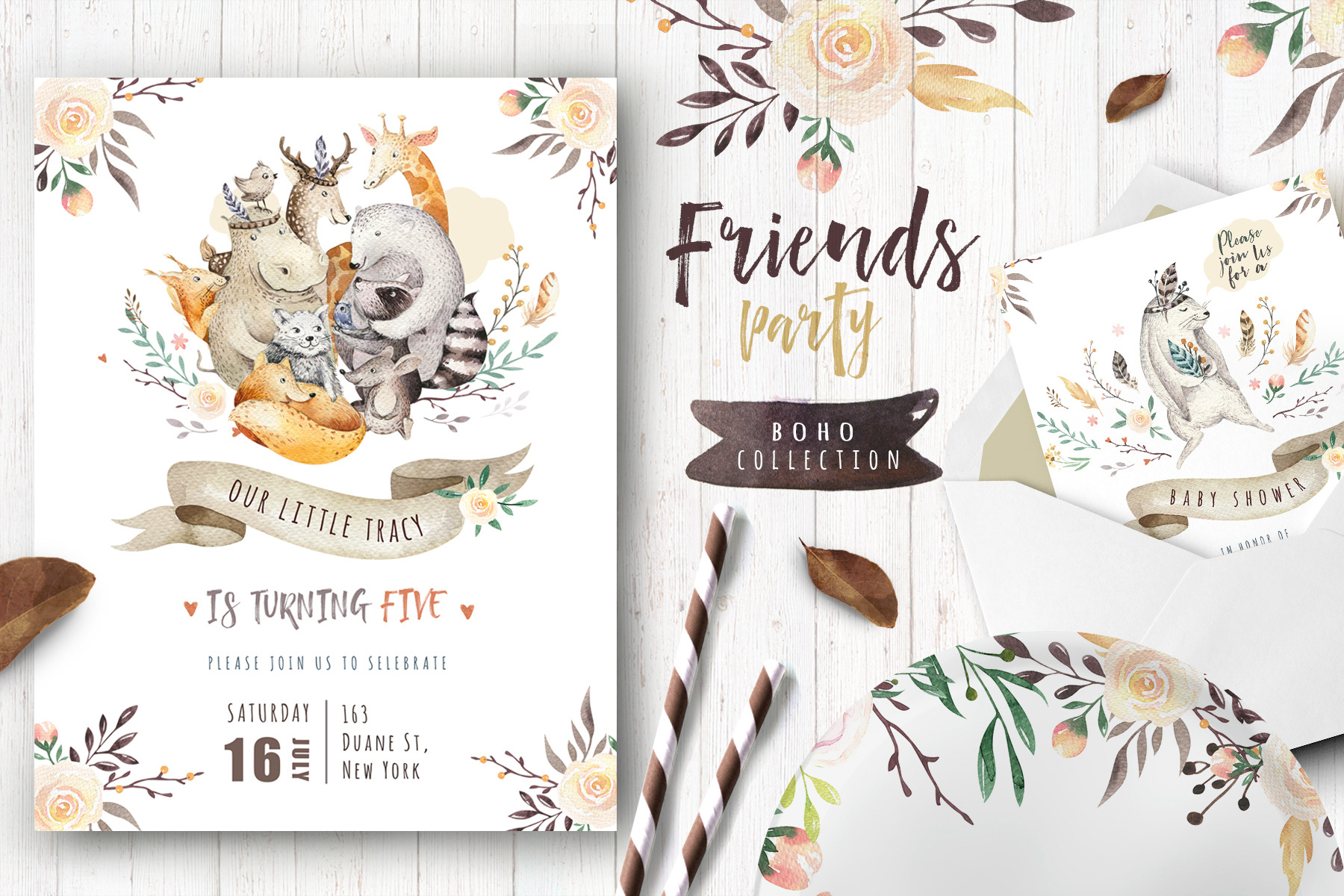 Friends party.Boho collection I, a Decorative Illustration by Peace ART