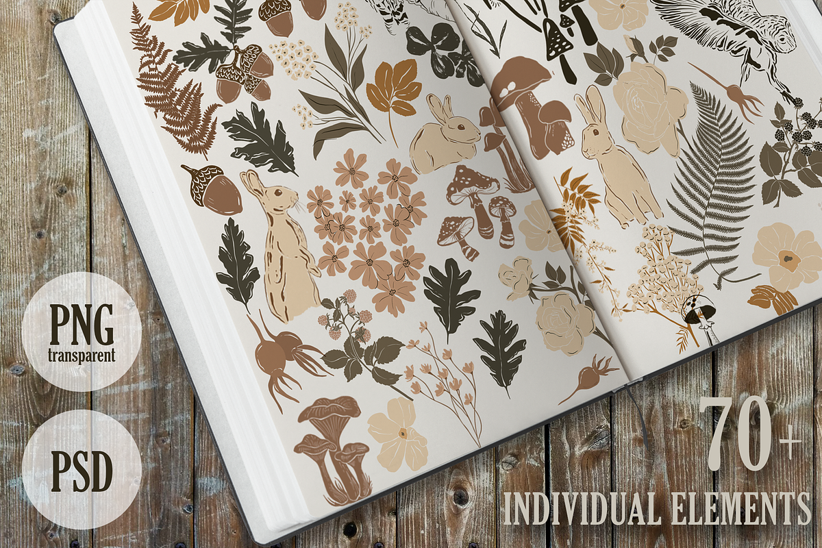 Magical forest seamless patterns, a Pattern Graphic by Anelalena