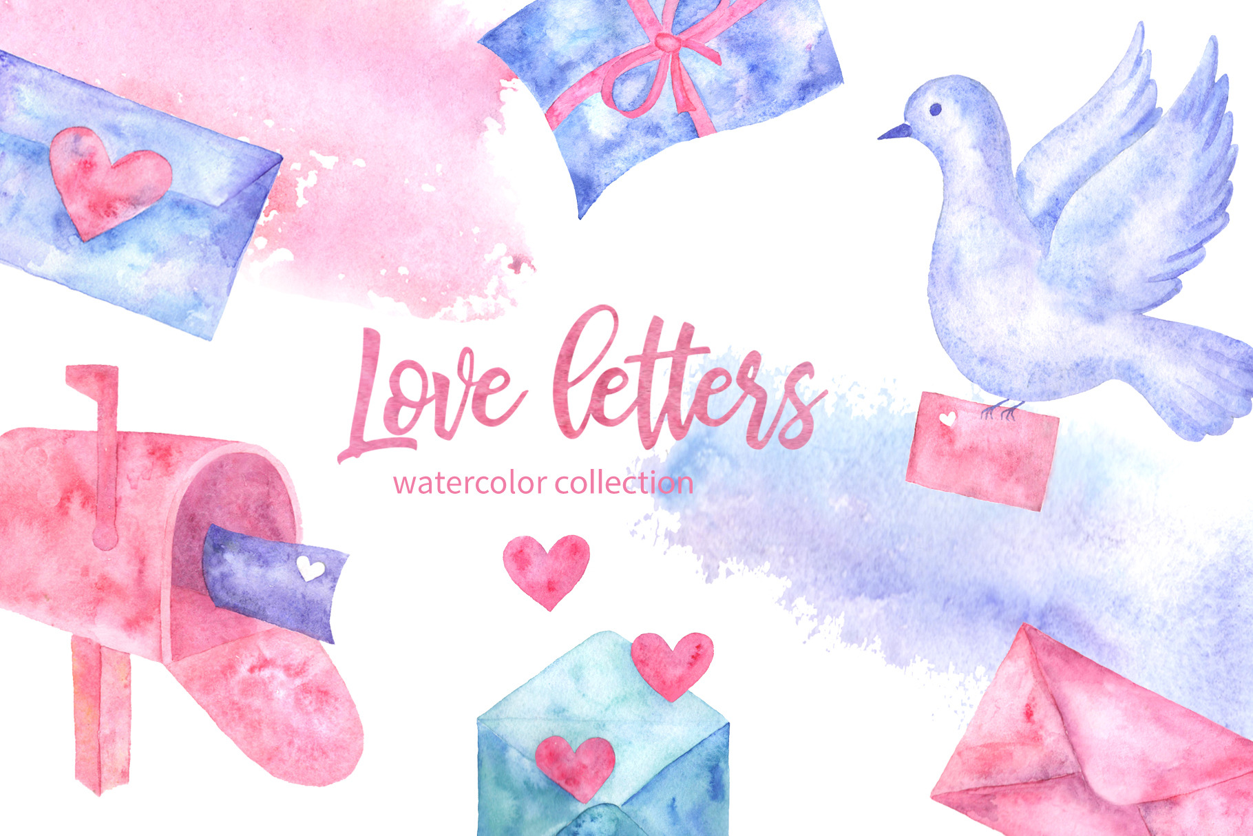 Love Letters. Watercolor set., a Texture Illustration by Imaginary wings